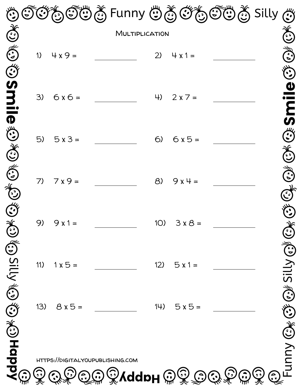 Kids Math Level 1 | Multiplication | 280 Printable | Homeschool ...